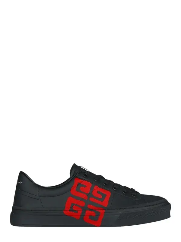 Givenchy City Sport Sneakers With 4g Print - Black/dark Orange