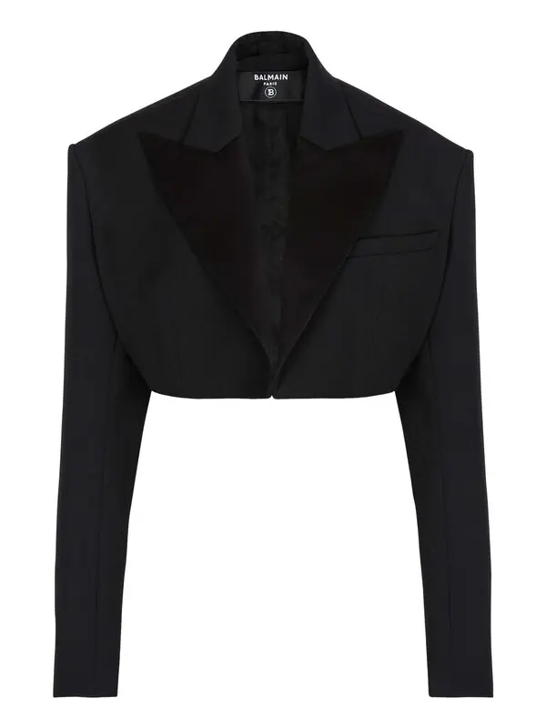 Balmain Tailored Cropped Jacket - Black