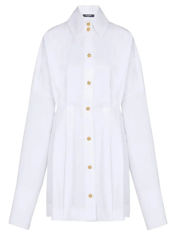 Balmain Poplin Shirt Dress - White