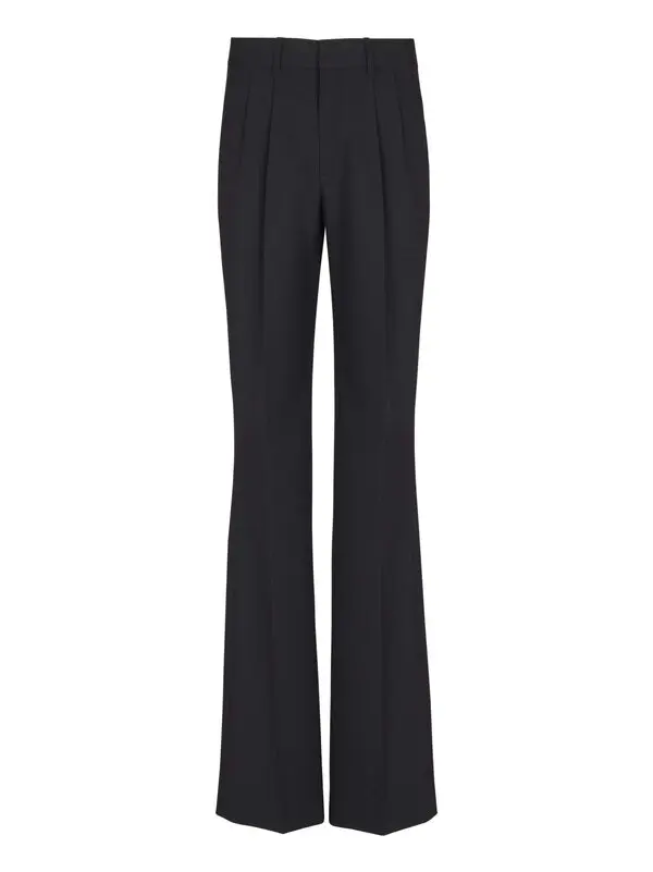 Balmain Wool Straight-leg Trousers - Black