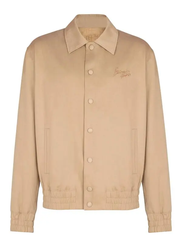 Balmain Cotton Canvas Bomber Jacket - Beige