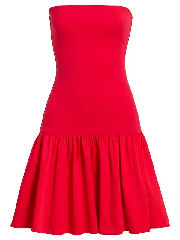 Alice + Olivia Oriana Strapless Mini Dress - Red
