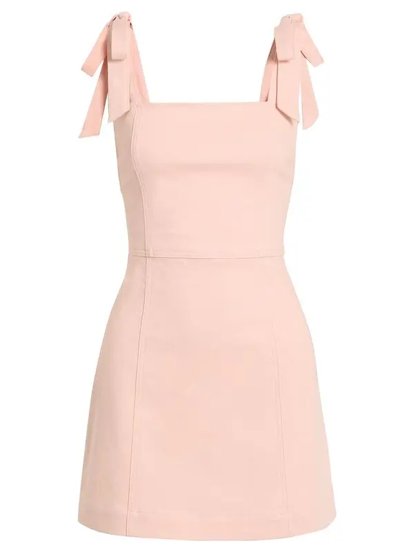 Alice + Olivia Maryann Denim Mini Dress - Peach