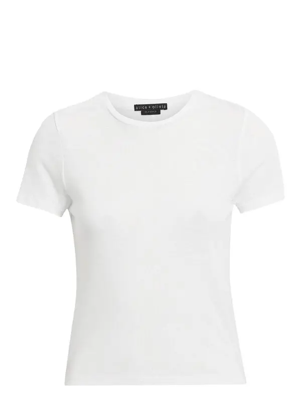Alice + Olivia Cindy Lyocell And Cotton-blend T-shirt - White
