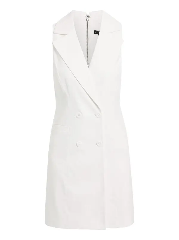 Alice + Olivia Meritt Double-breasted Mini Tuxedo Dress - White