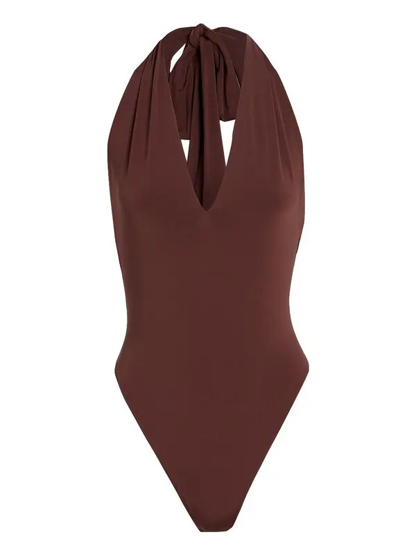 Alice + Olivia Pippa Stretch-jersey Bodysuit - Chocolate