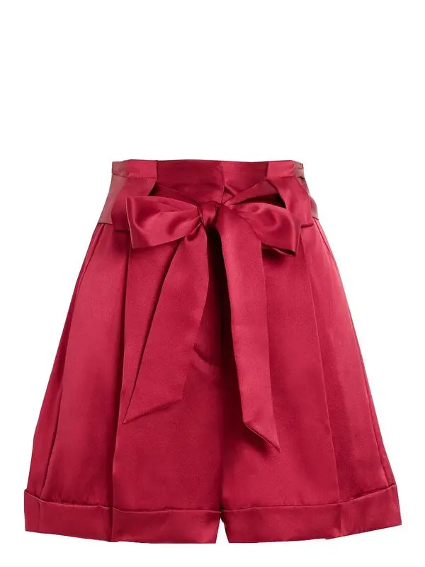 Michelle Mason Silk-satin High-rise Shorts - Crimson