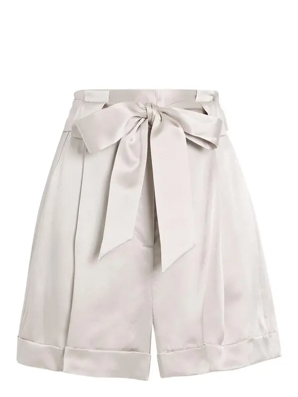 Michelle Mason Silk-satin High-rise Shorts - Light Gray