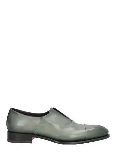 Santoni Goodyear Leather Loafers - Green