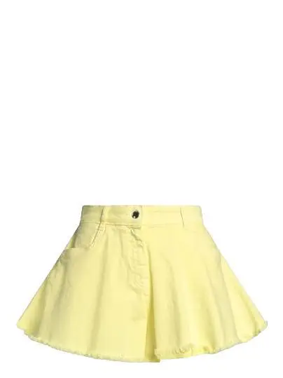 SUNS Denim High-waisted Shorts - Yellow