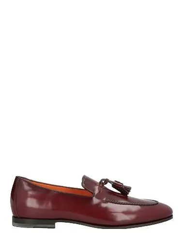 Santoni Leather Loafers With Appliqués And Tassels - Red