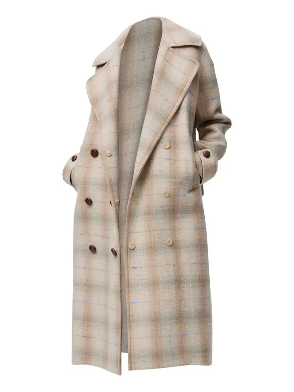 Loewe Wool And Cashmere Blend Coat - Beige