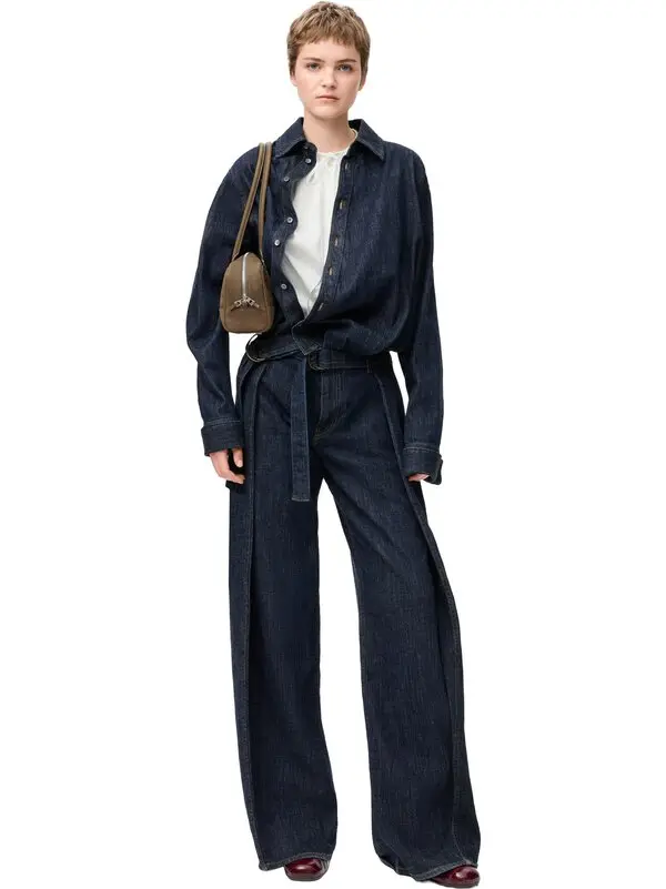 Loewe Draped Denim Shirt - Indigo Blue