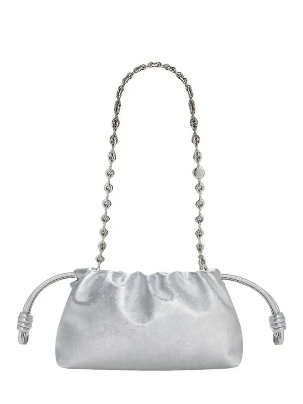 Loewe Flamenco Clutch Bag - Silver
