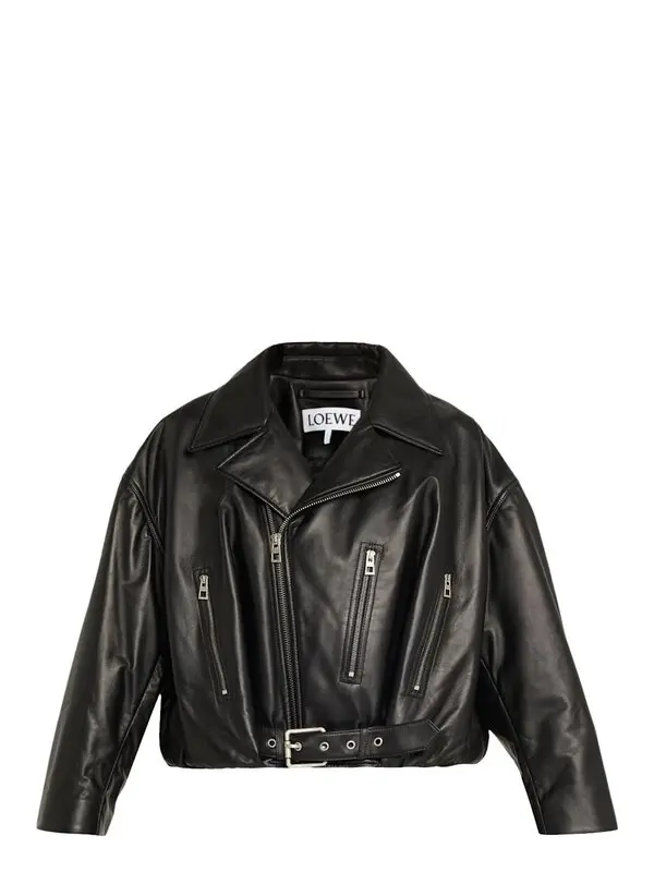 Loewe Short Nappa Lambskin Biker Jacket - Black