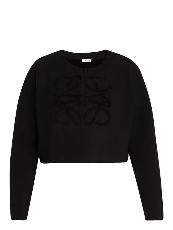 Loewe Anagram Wool-blend Sweater - Black