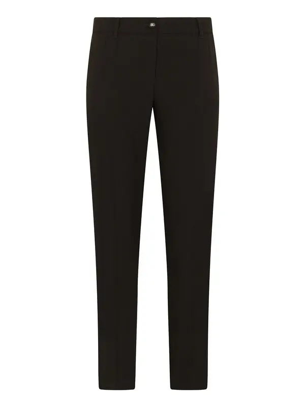 Dolce & Gabbana Stretch Wool Trousers - Black