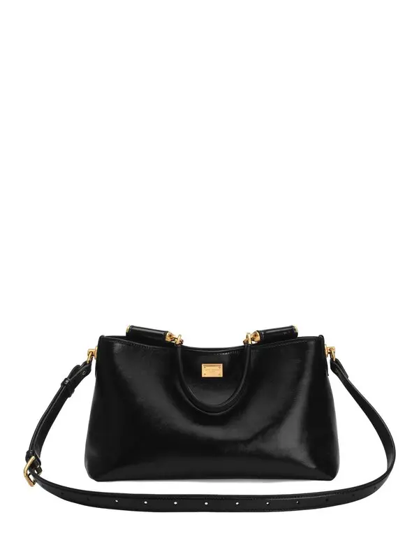 Dolce & Gabbana Vittoria Calfskin Handbag - Black