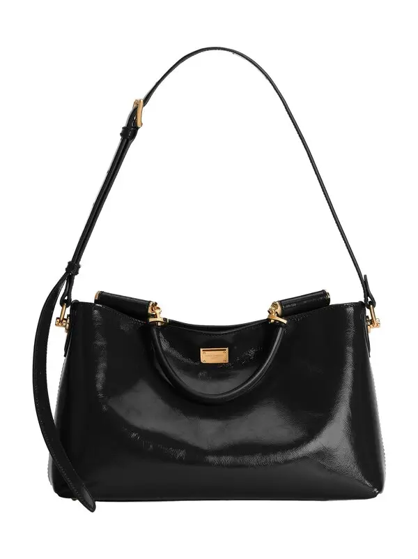 Dolce & Gabbana Vittoria Calfskin Handbag - Black