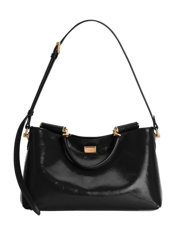 Dolce & Gabbana Vittoria Calfskin Handbag - Black