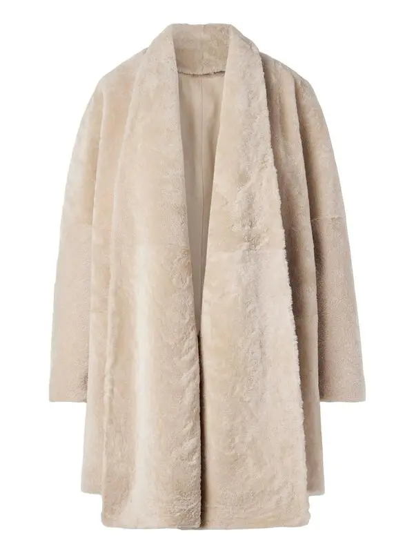 THE ROW Alarise Shearling Coat - Cream