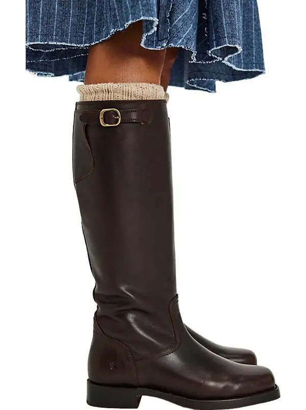 Frye Campus Low Heel Tall Riding Boots - Bourbon