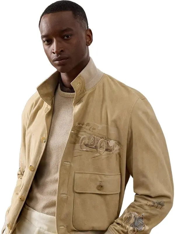 Ralph Lauren Hayworth Painted Suede Jacket - Light Beige