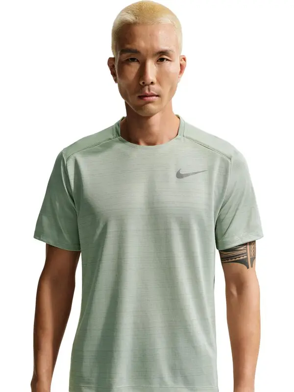 Nike Dri-fit Miler Short-sleeve Running Top - Green