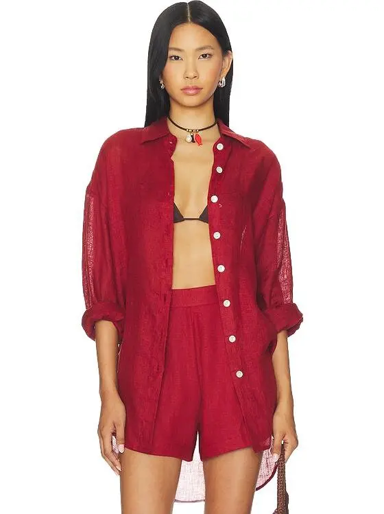 VITAMIN A Playa Boyfriend Shirt - Deep Madder