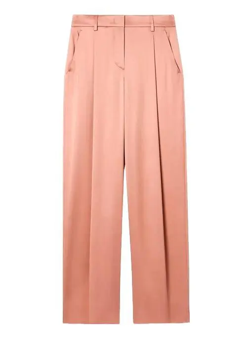 Giorgio Armani Silk Double Satin Single-pleat Trousers - Orange