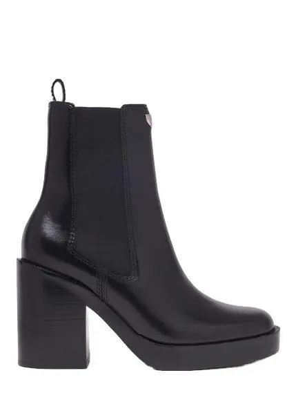 Maje Heeled Leather Chelsea Boots - Black