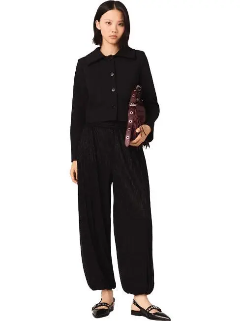 Maje Metallic Harem Trousers - Black