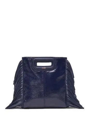 Maje M Mini Bag In Naplak Leather - Navy