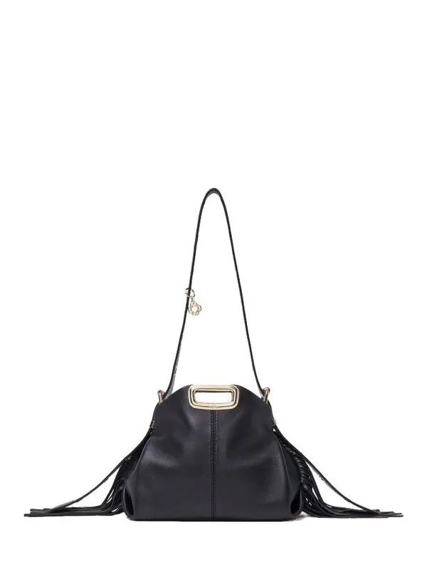 Maje Miss M Mini Bag With Gold-tone Handles - Black