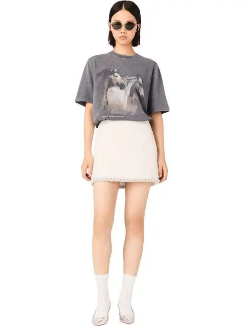 Maje Horse Print T-shirt - Black / White / Pink / Gray