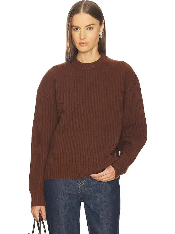 SRG Madisyn Classic Knit Crewneck - Dark Brown