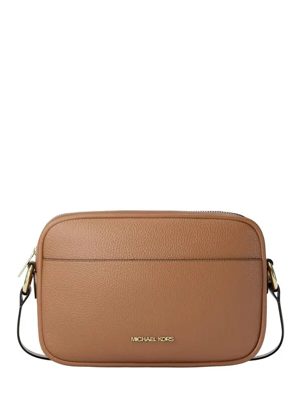 Michael Kors Jet Set Large Pebbled Leather Camera Crossbody Bag - Brown