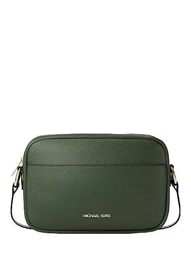 Michael Kors Jet Set Pebbled Leather Camera Crossbody Bag - Green