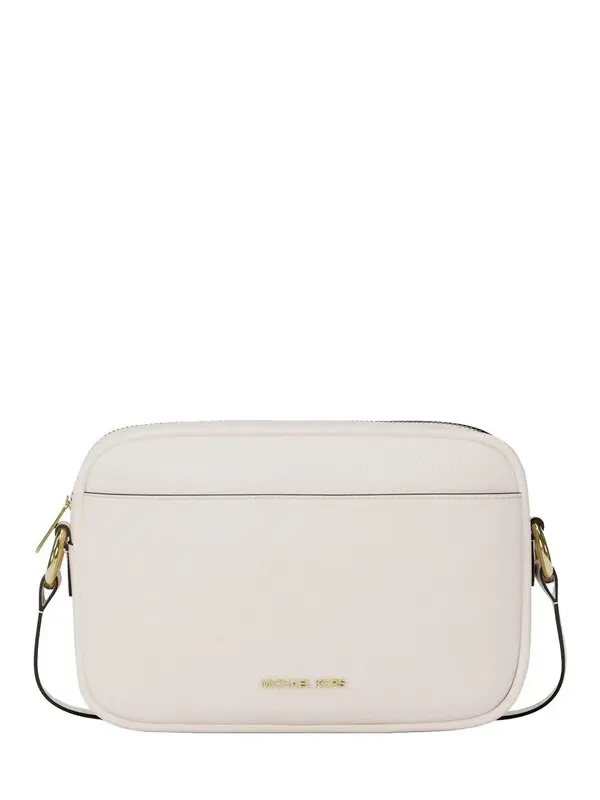 Michael Kors Jet Set Large Pebbled Leather Camera Crossbody Bag - Natural