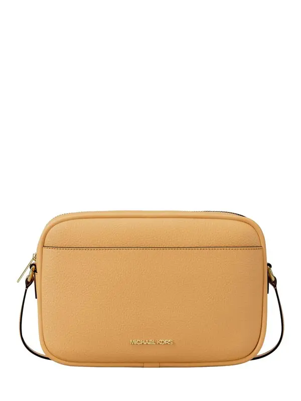 Michael Kors Jet Set Large Pebbled Leather Camera Crossbody Bag - Yellow