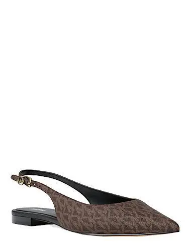 Michael Kors Amali Logo Slingback Flats - Brown