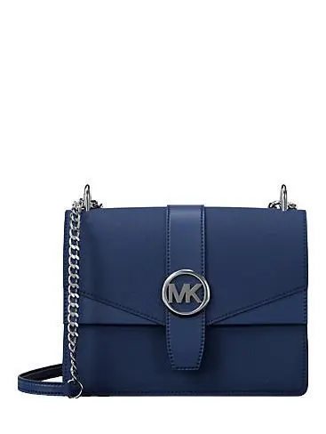 Michael Kors Saffiano Leather Greenwich Crossbody Bag - Blue