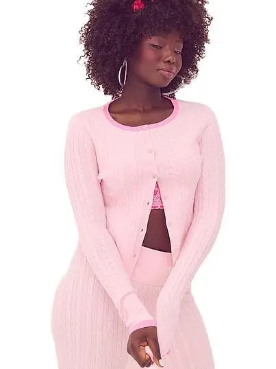 Pink X Loveshackfancy Shrunken Cardigan - Pink