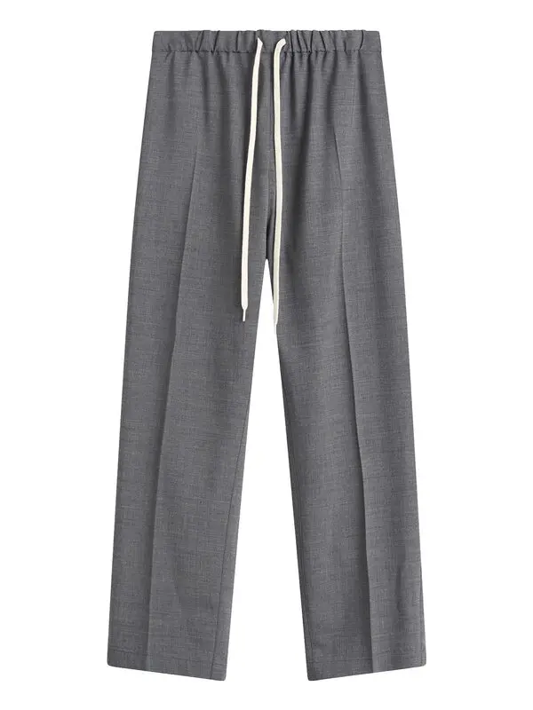 MAISON MARGIELA Drawstring Tailored Trouser - Dark Grey Melange
