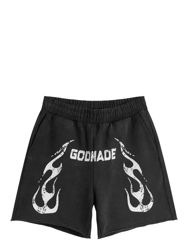 GOD MADE F7 Printed Shorts - Washed Black