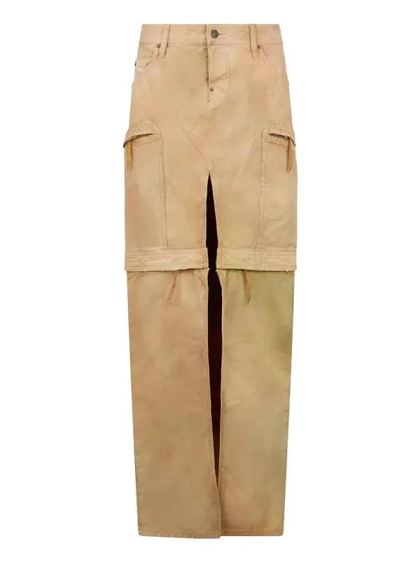 Dsquared2 Utility Distressed Maxi Skirt - Neutrals