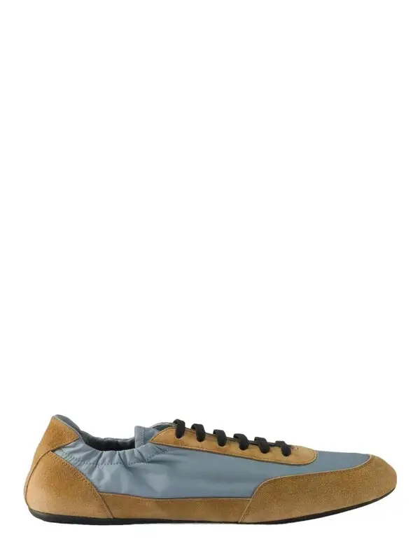 Prada Round-toe Lace-up Sneakers - Brown
