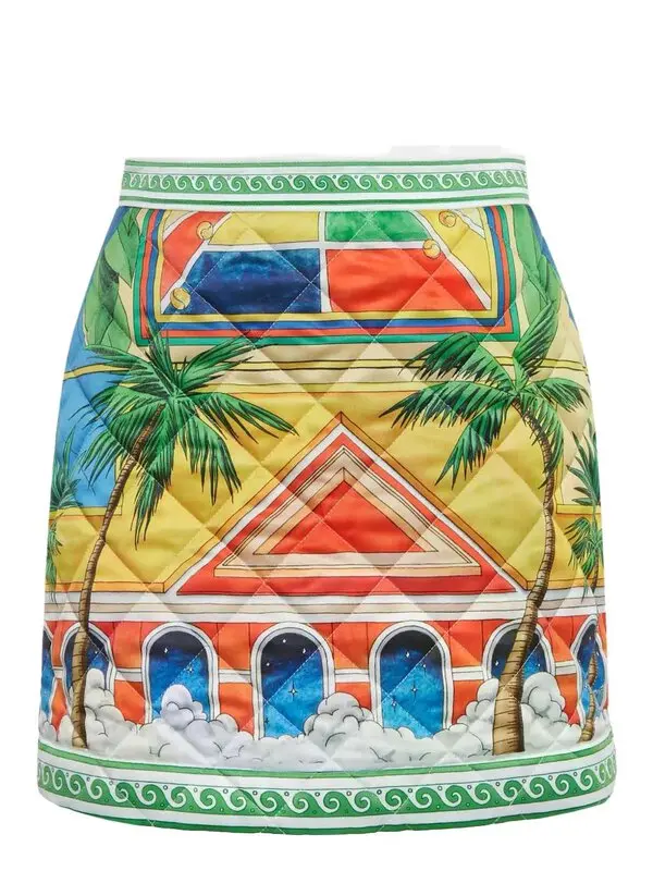 Casablanca Printed Mini Skirt - Yellow