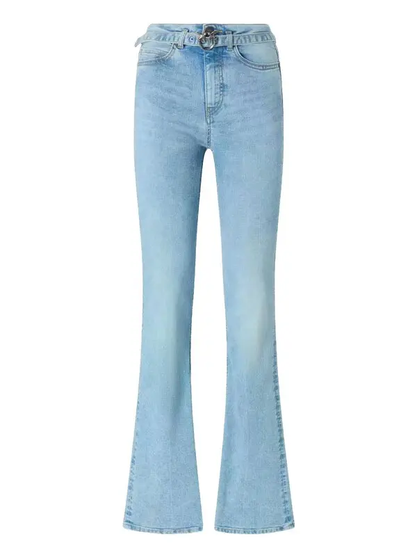 Pinko Buckle-embellished Flared Jeans - Blue