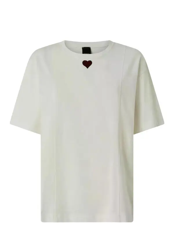 Pinko Heart Appliqué T-shirt - Neutrals